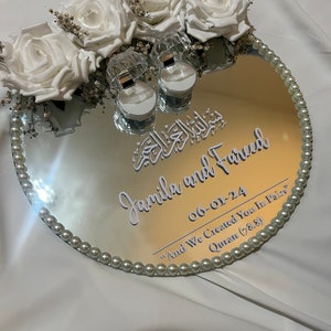 Customized Nikkah Plate, Personalized Mirror Wedding Plate, Unique Gift ...