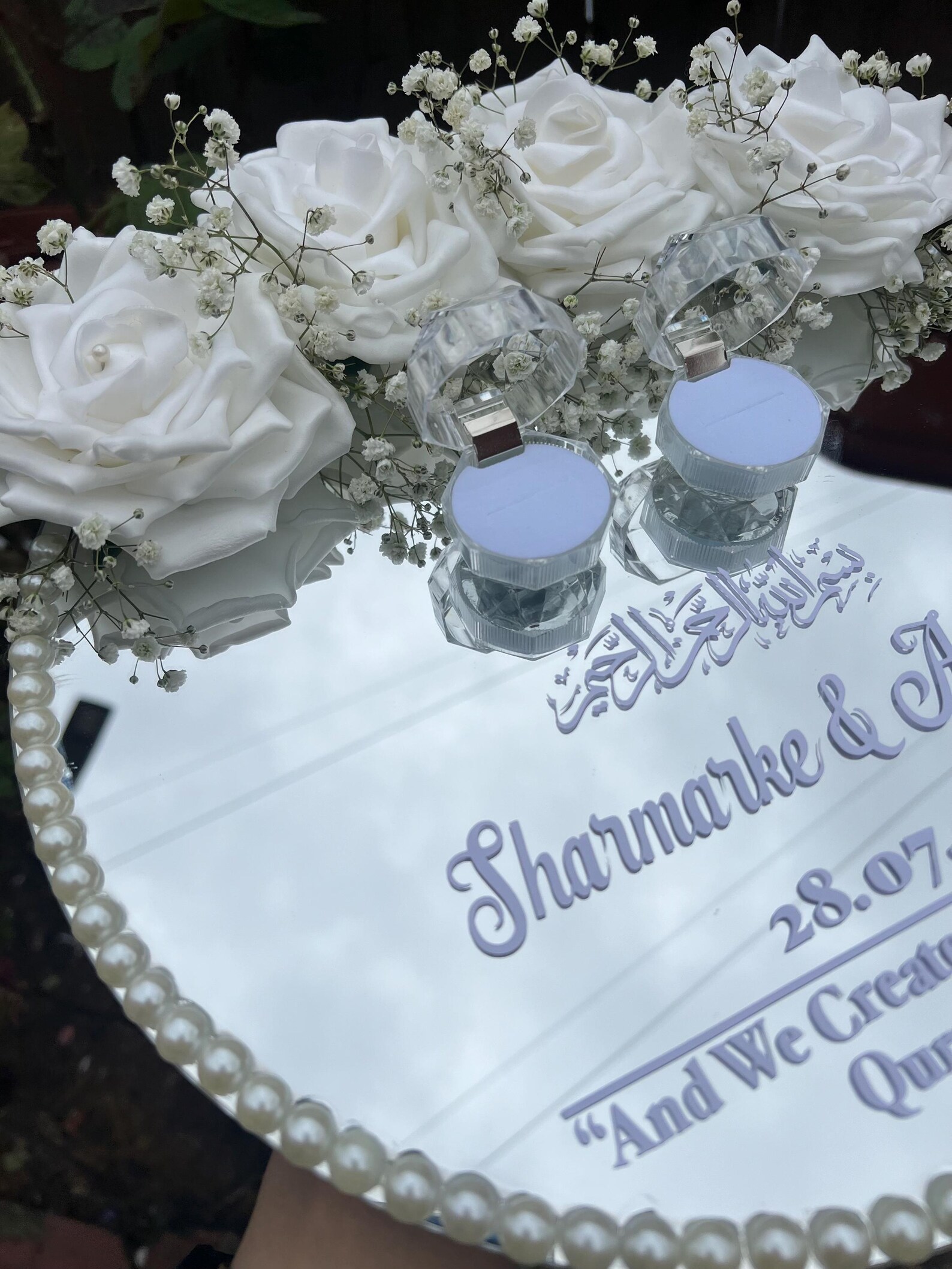Customized Nikkah Plate, Personalized Mirror Wedding Plate, Unique Gift ...