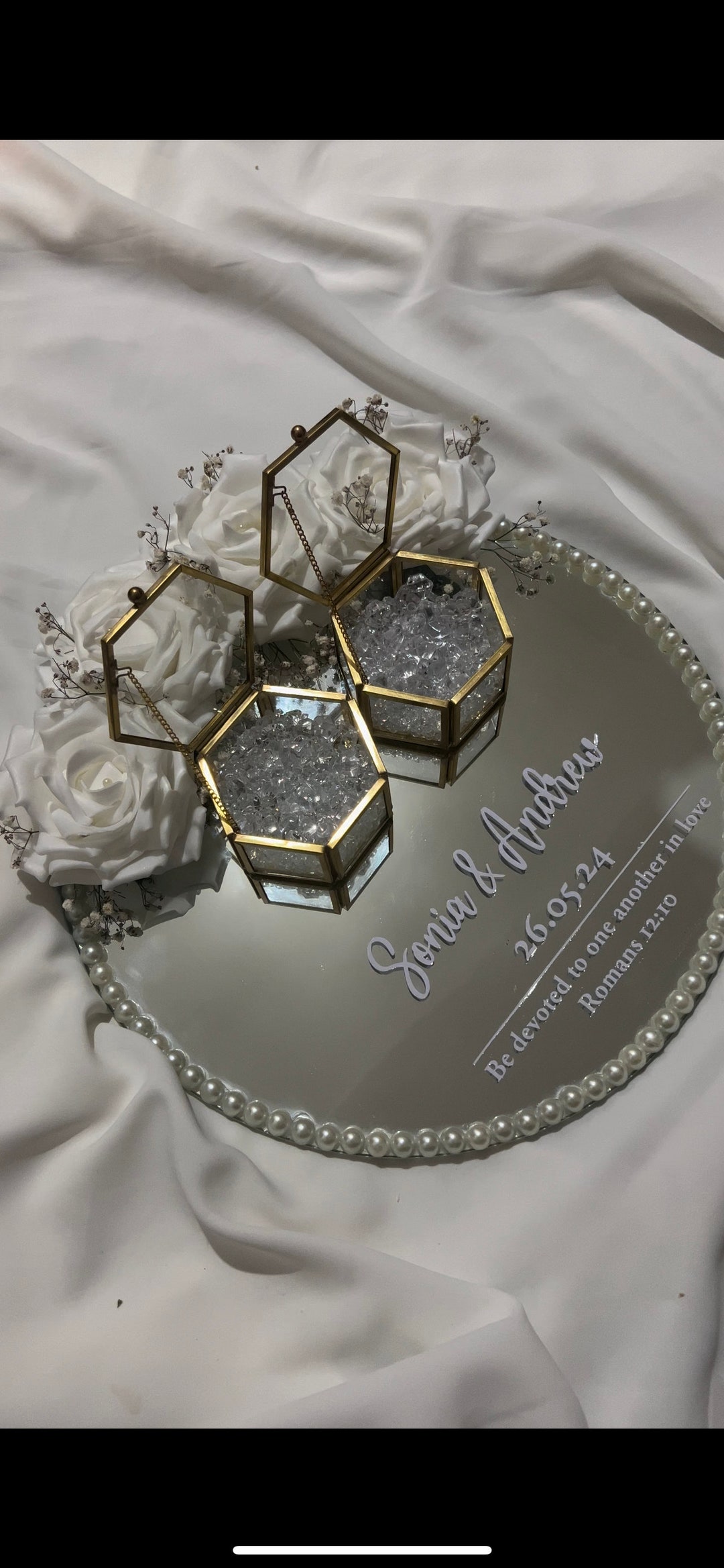 Ring Plate Customized Nikkah Plate, Personalized Mirror Wedding Plate ...