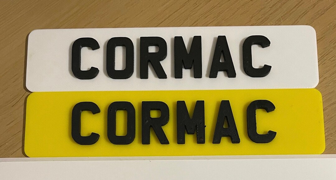 3d Printed Personalised Number Plates for G Wagon Toy Car front and ...