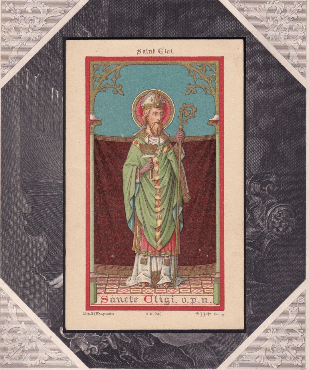 Saint Eligius Eloi Antique Holy Card Prayer Card Religious Gift Catholic Ephemera - Etsy