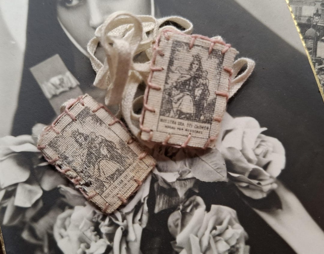 Antique Small Scapular Scapulary Religious Catholic Collectible ...