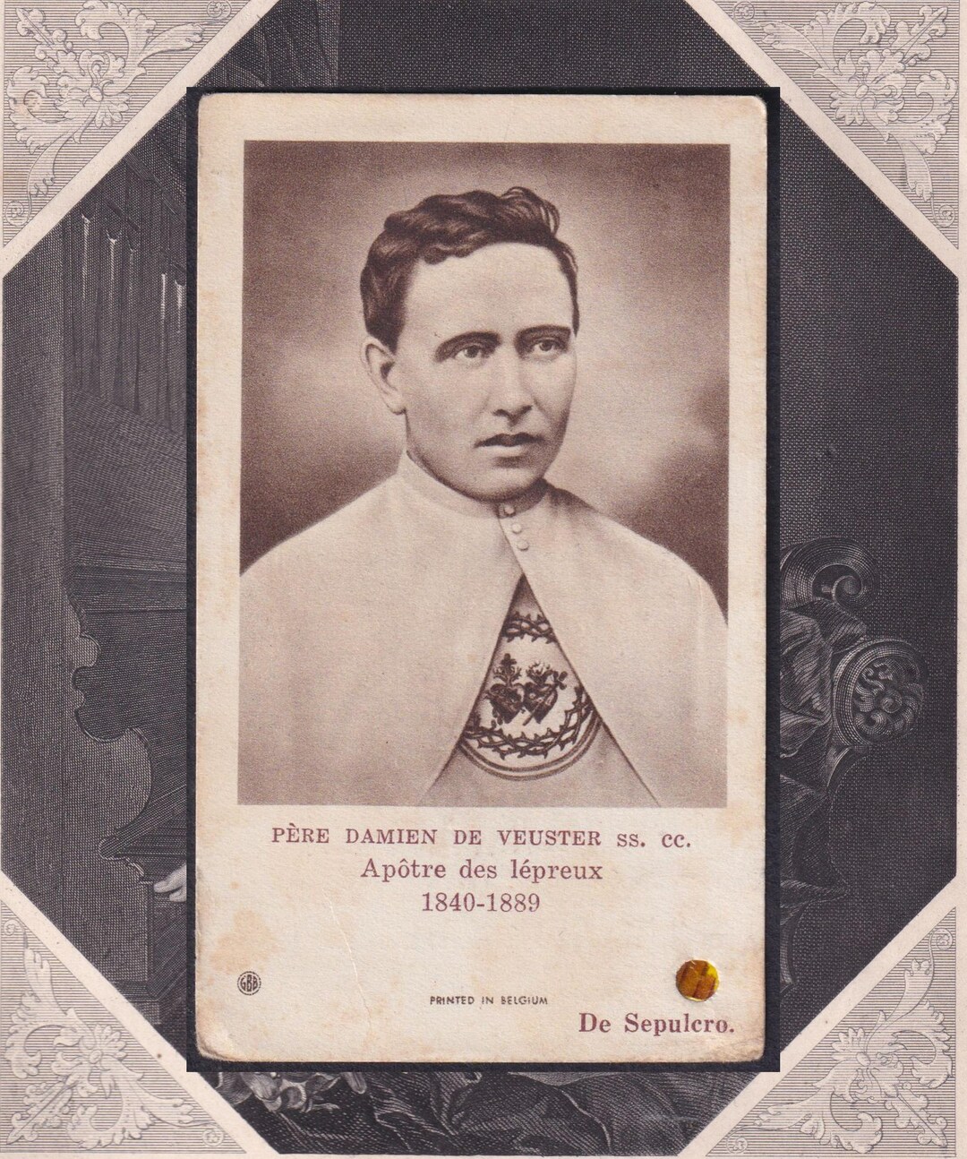 Saint Father Damien of Molokai From the Grave Antique Relic Reliquary ...