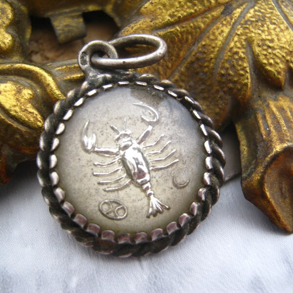 Vintage French Scorpio Pendant - Etsy