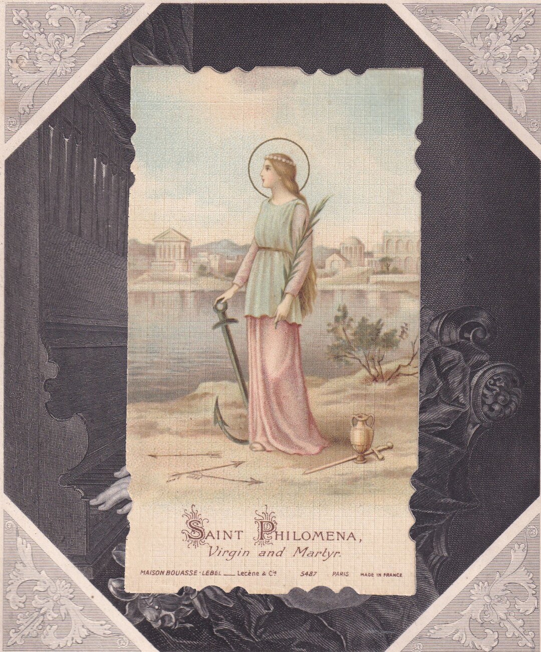 Saint Philomena Antique French Holy Card Prayer Card Religious Gift ...