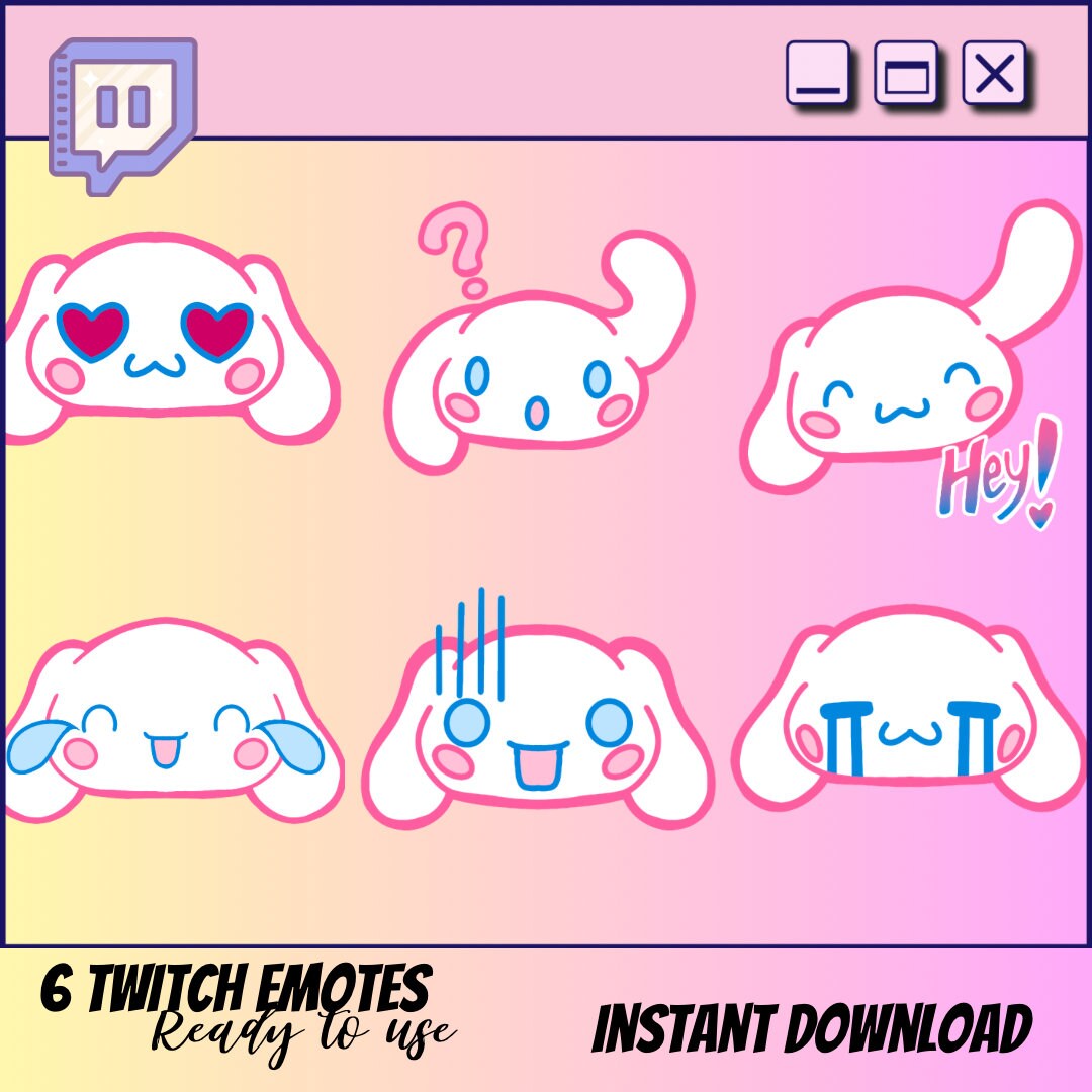 Cute Kawaii Character Emotes Sticker Twitch Japan Cinnamon - Etsy