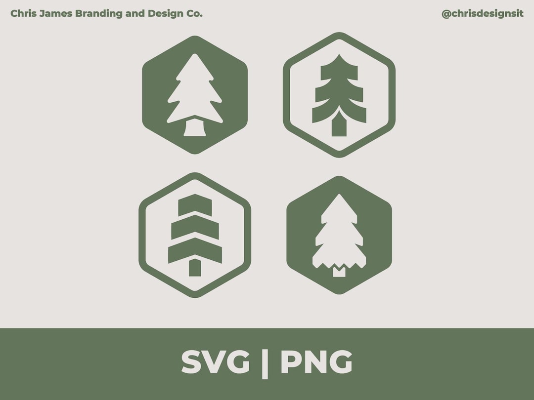 4 Pine Tree Vectors - SVG and PNG Files - Etsy