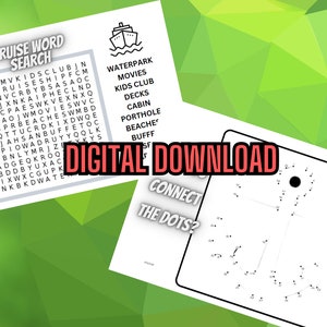 Printable - Cruise Activity Sheets for Kids - Etsy