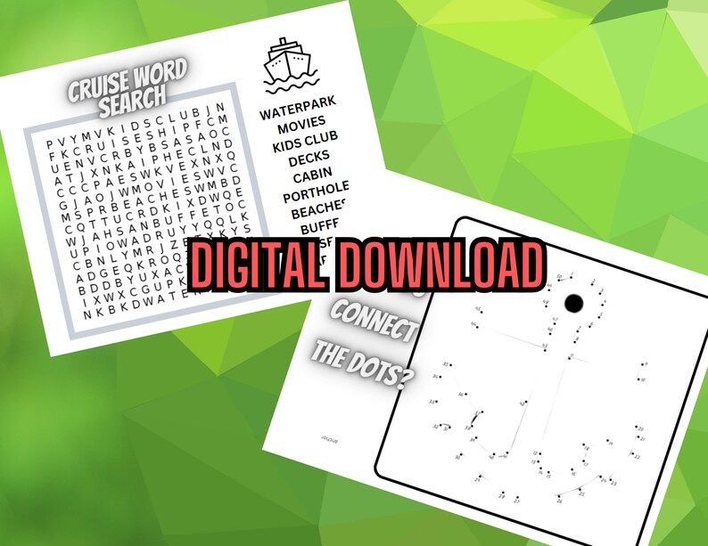 Printable - Cruise Activity Sheets for Kids - Etsy