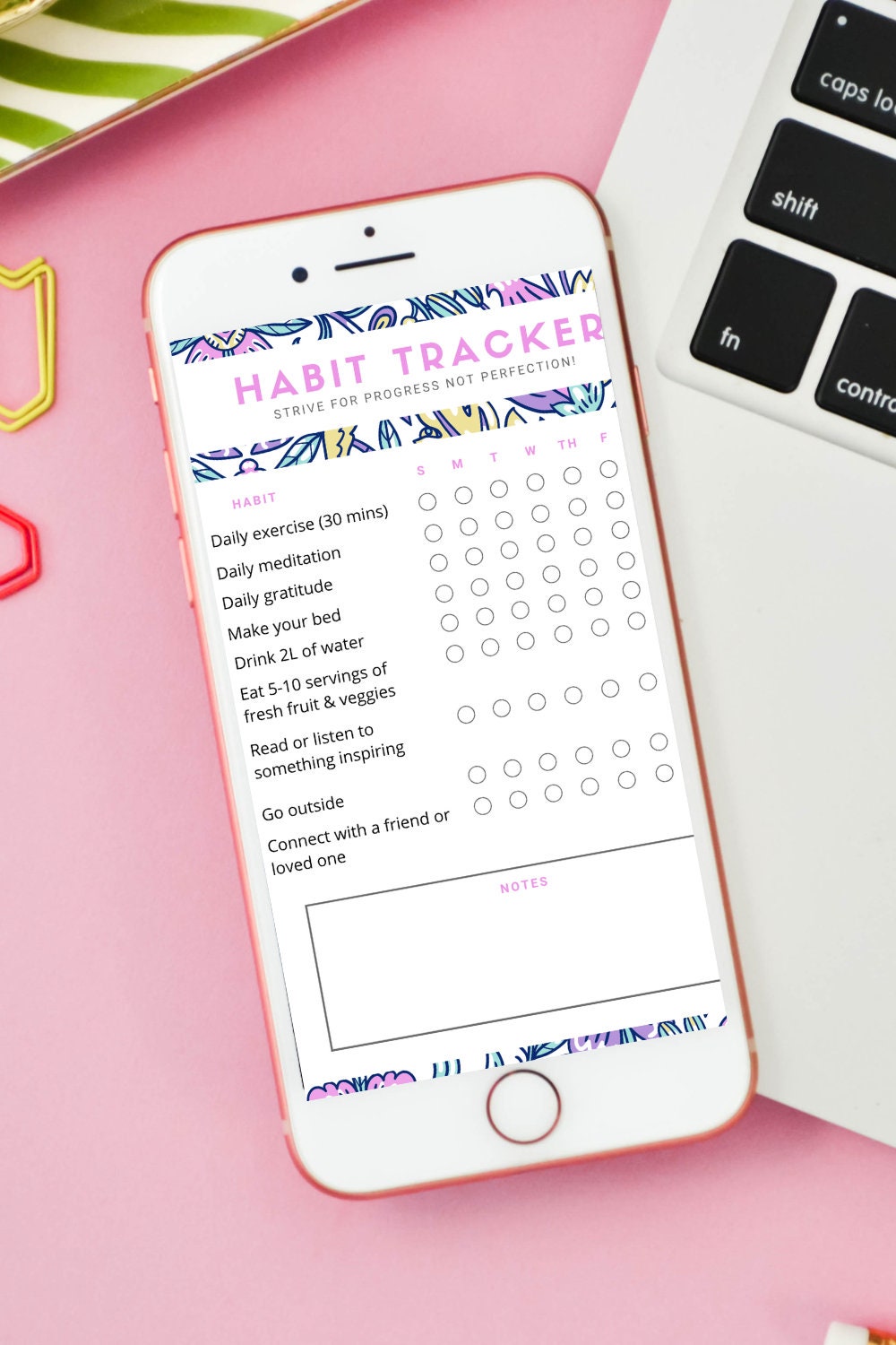 Printable Habit Tracker PDF - Personalized, Bright, Colourful & Modern ...