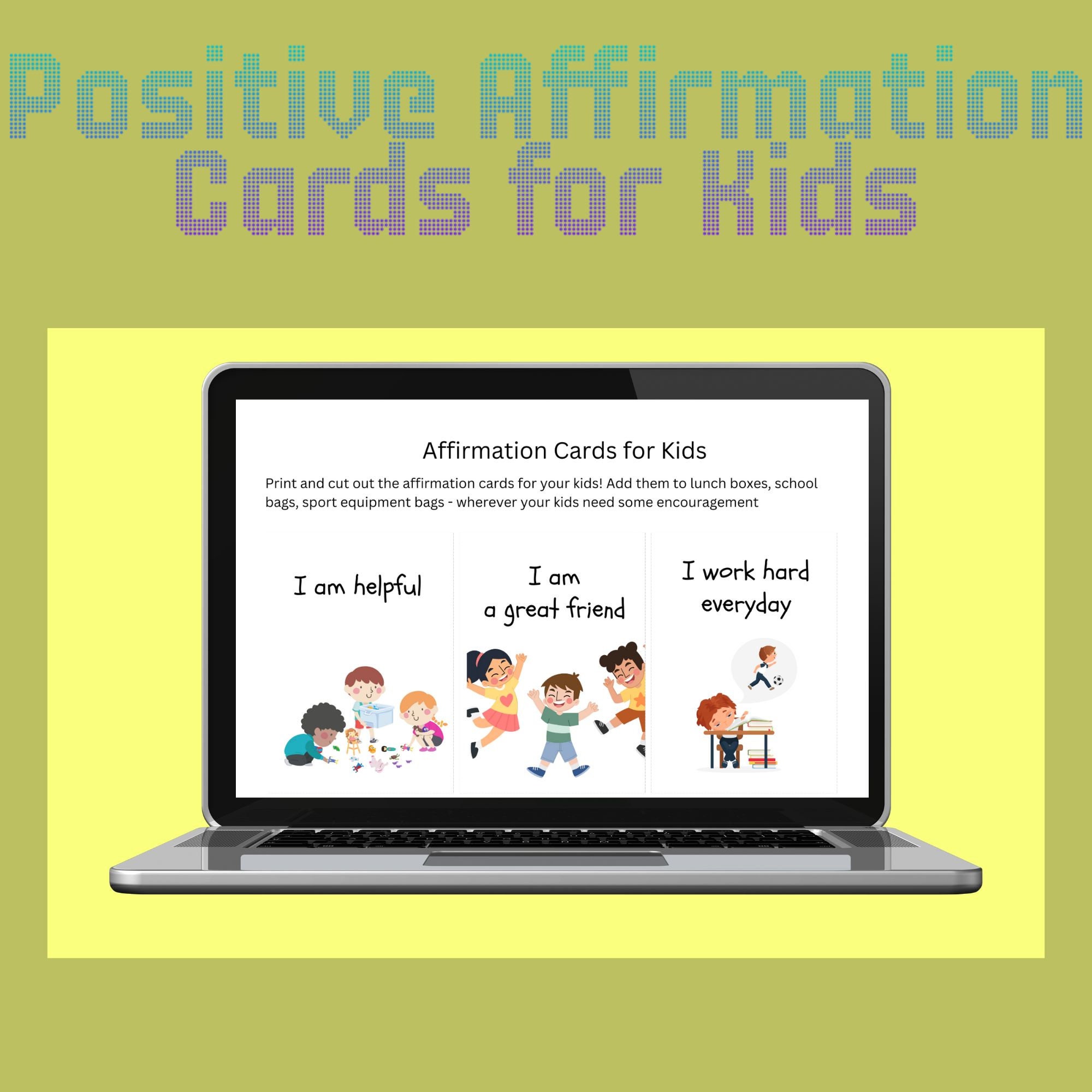 Affirmation Cards for Kids | Positive Flash Cards | Lunchbox Letters ...
