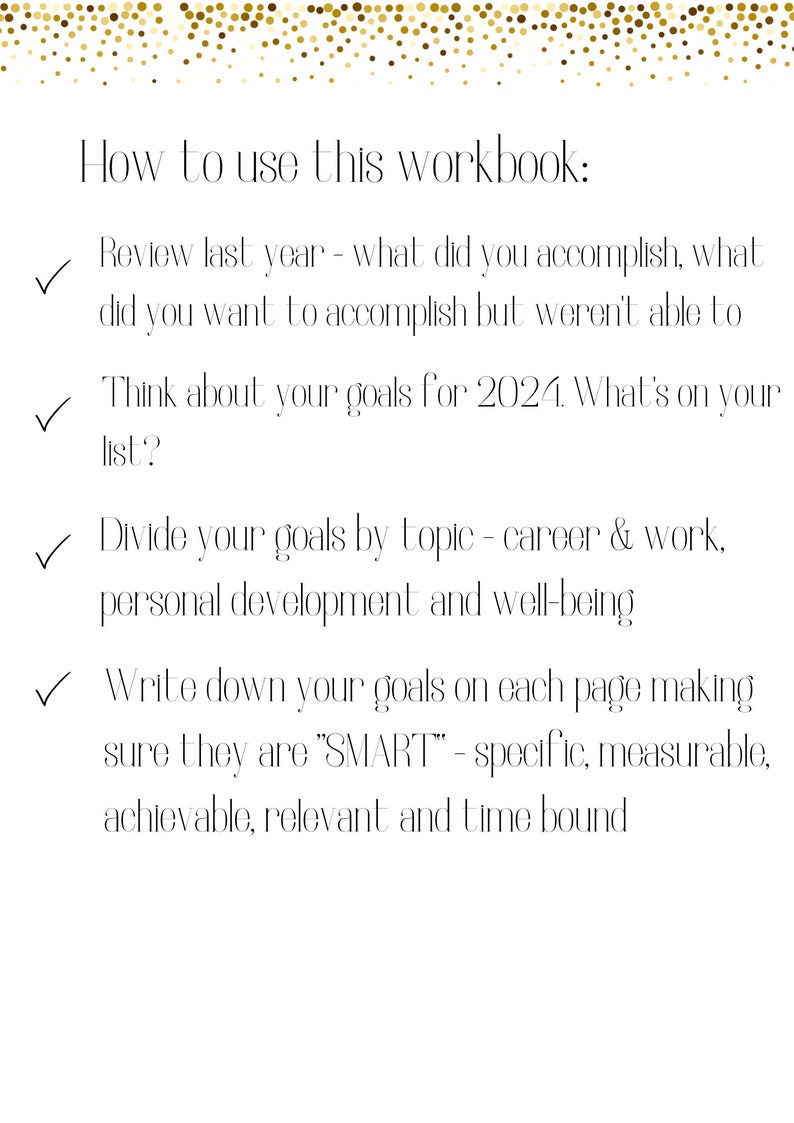 2024 SMART Goals Printable New Year Resolution Planner Minimalist ...