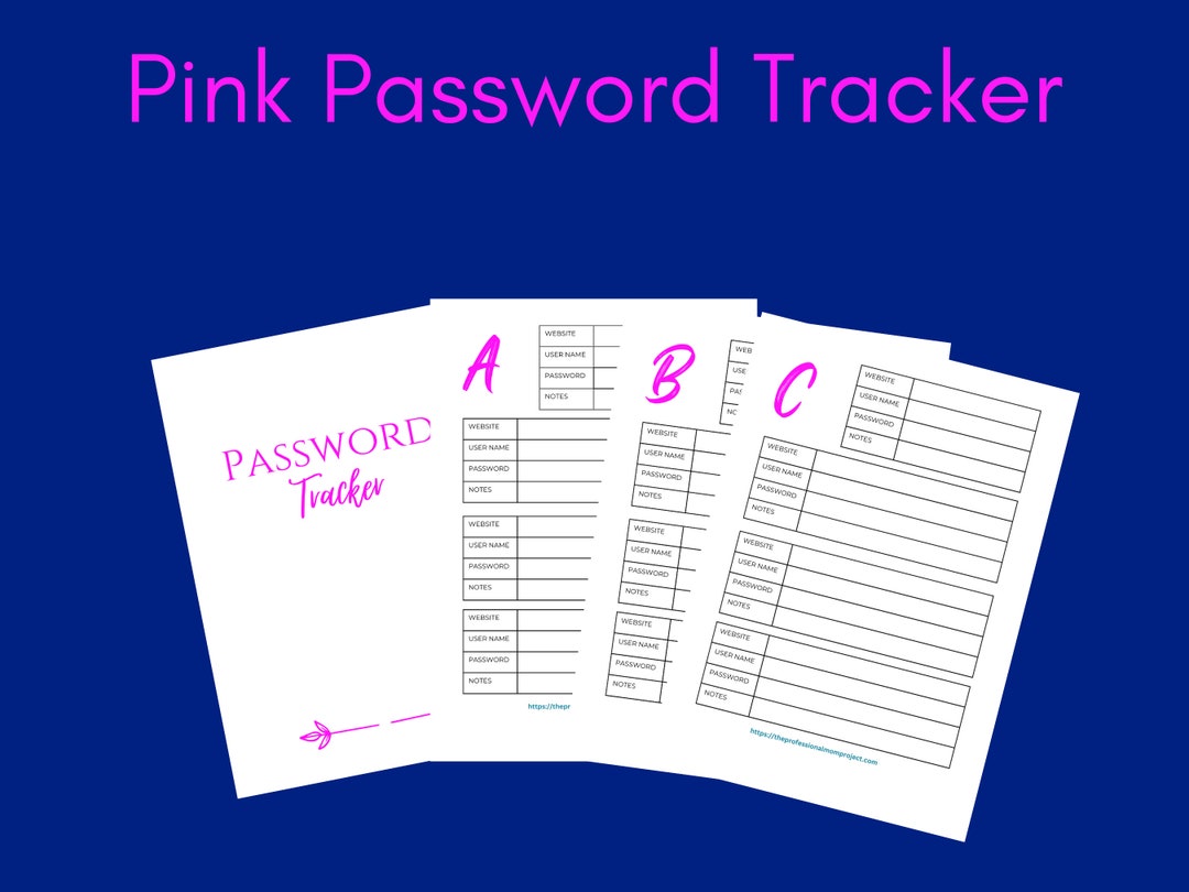 Password Tracker Printable, Digital Password Log, Password Organizer ...