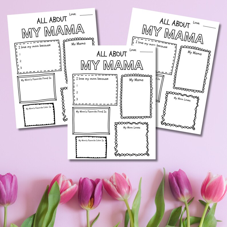 All About My Mom Printable | I Love You Because | Mother's Day Activity ...