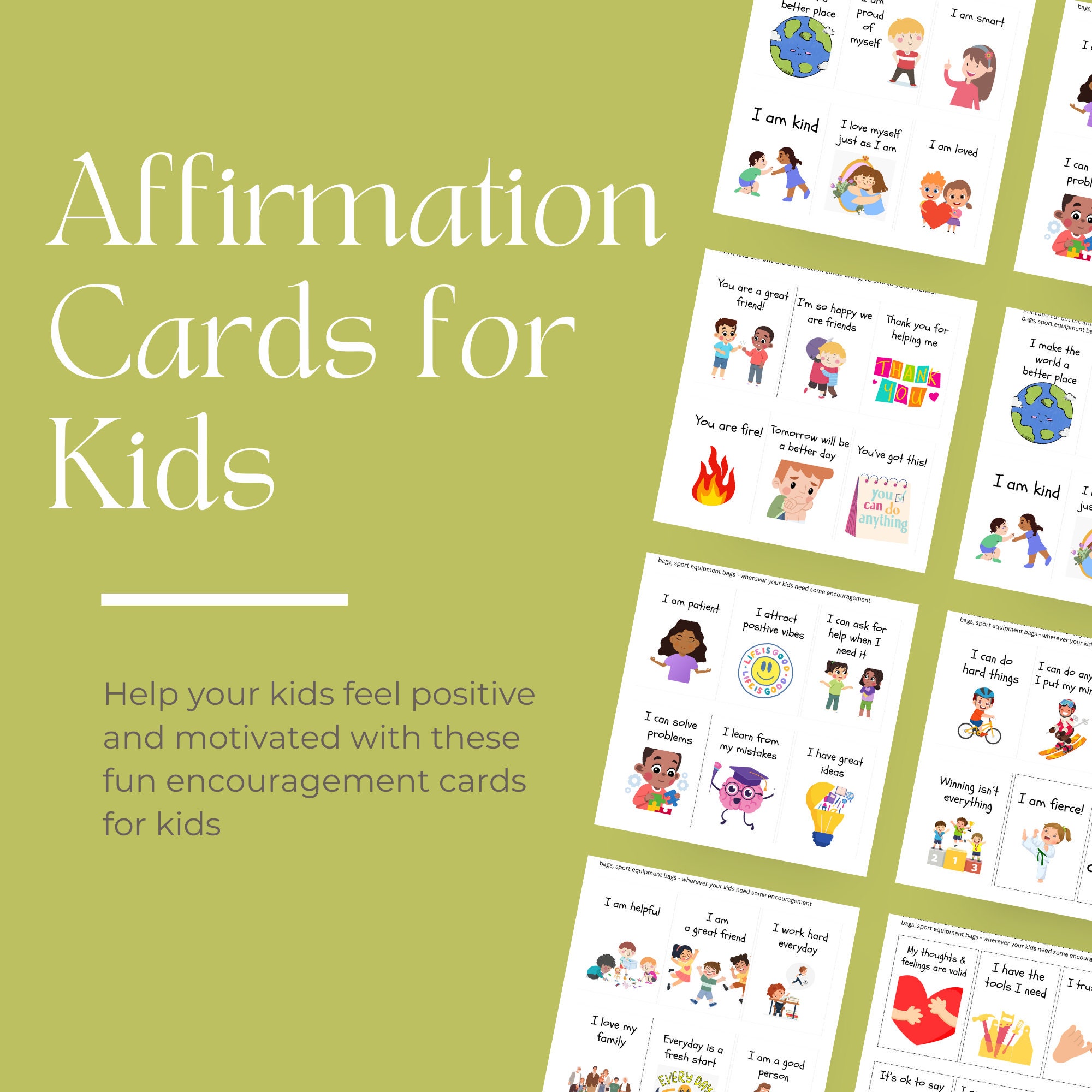 Affirmation Cards for Kids | Positive Flash Cards | Lunchbox Letters ...