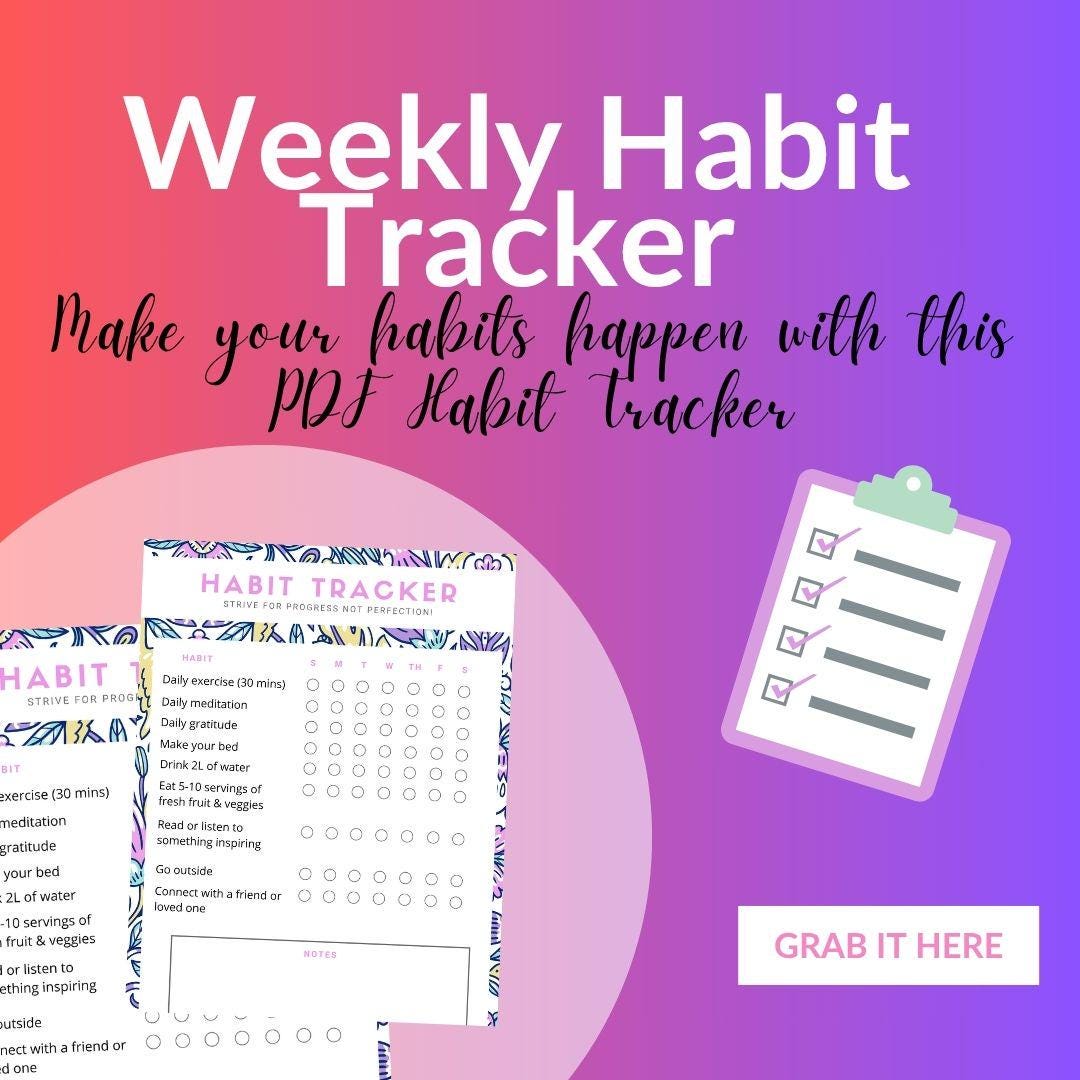 Printable Habit Tracker PDF - Personalized, Bright, Colourful & Modern ...