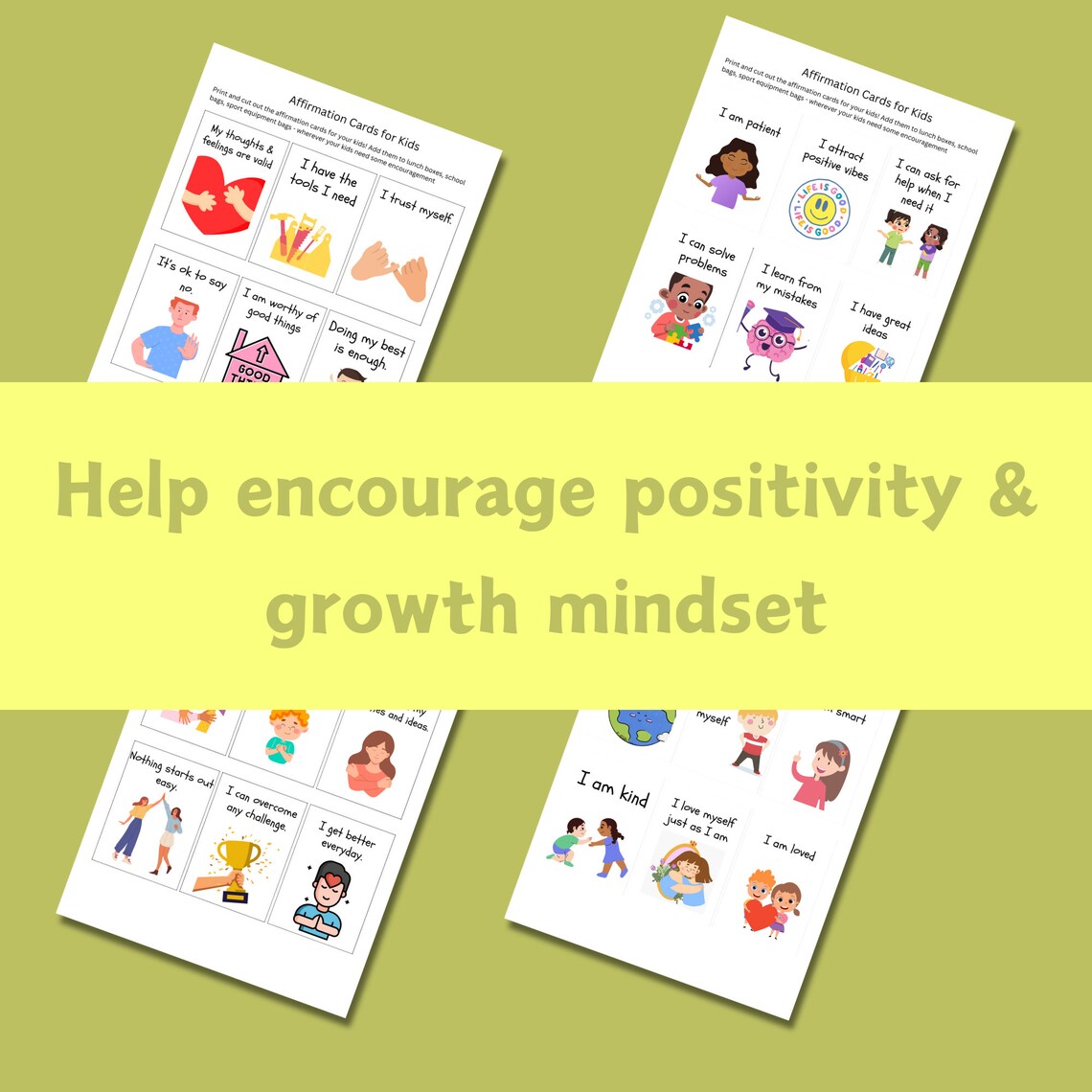 Affirmation Cards for Kids | Positive Flash Cards | Lunchbox Letters ...