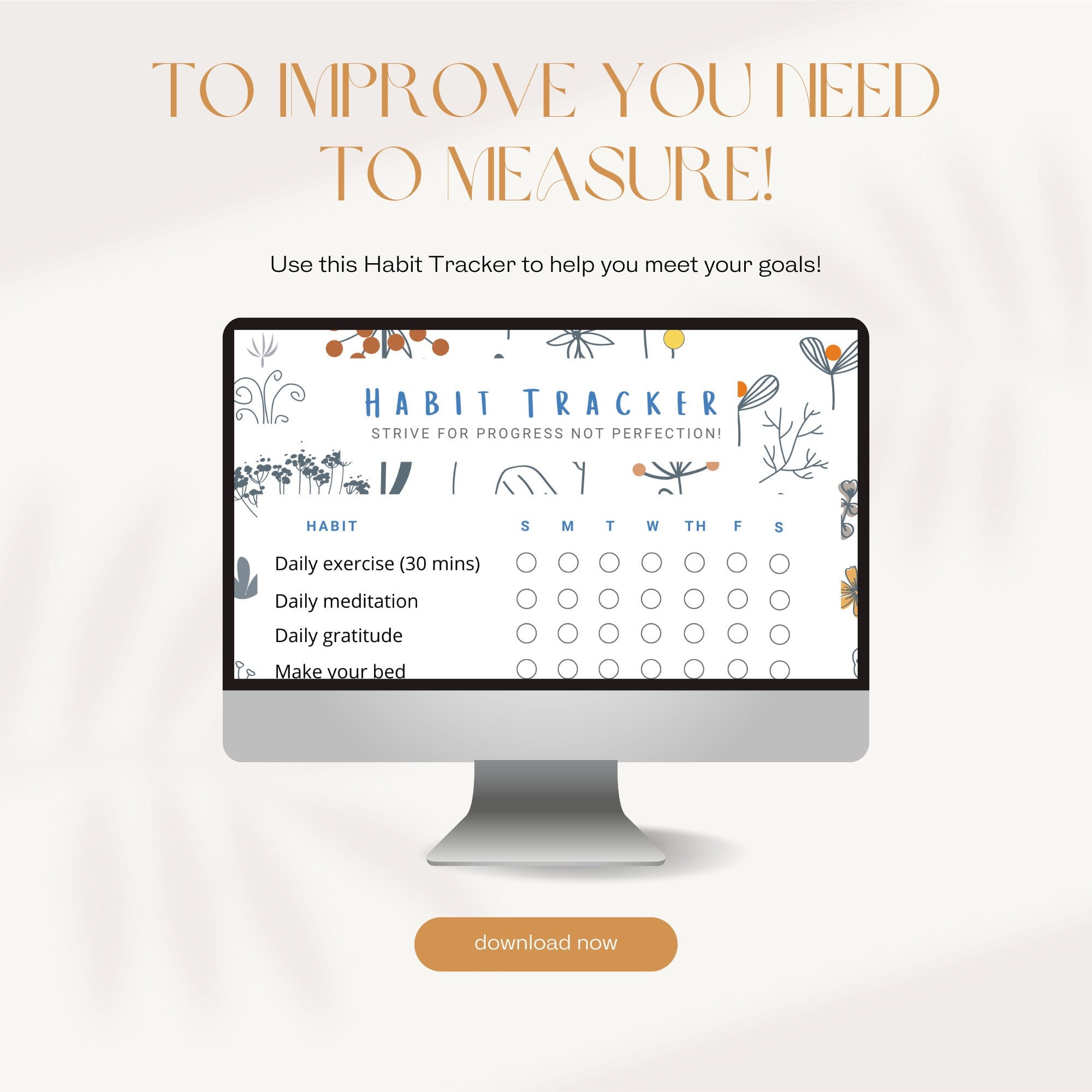 Weekly Healthy Habit Tracker Printable | Boho Habit Spreadsheet ...