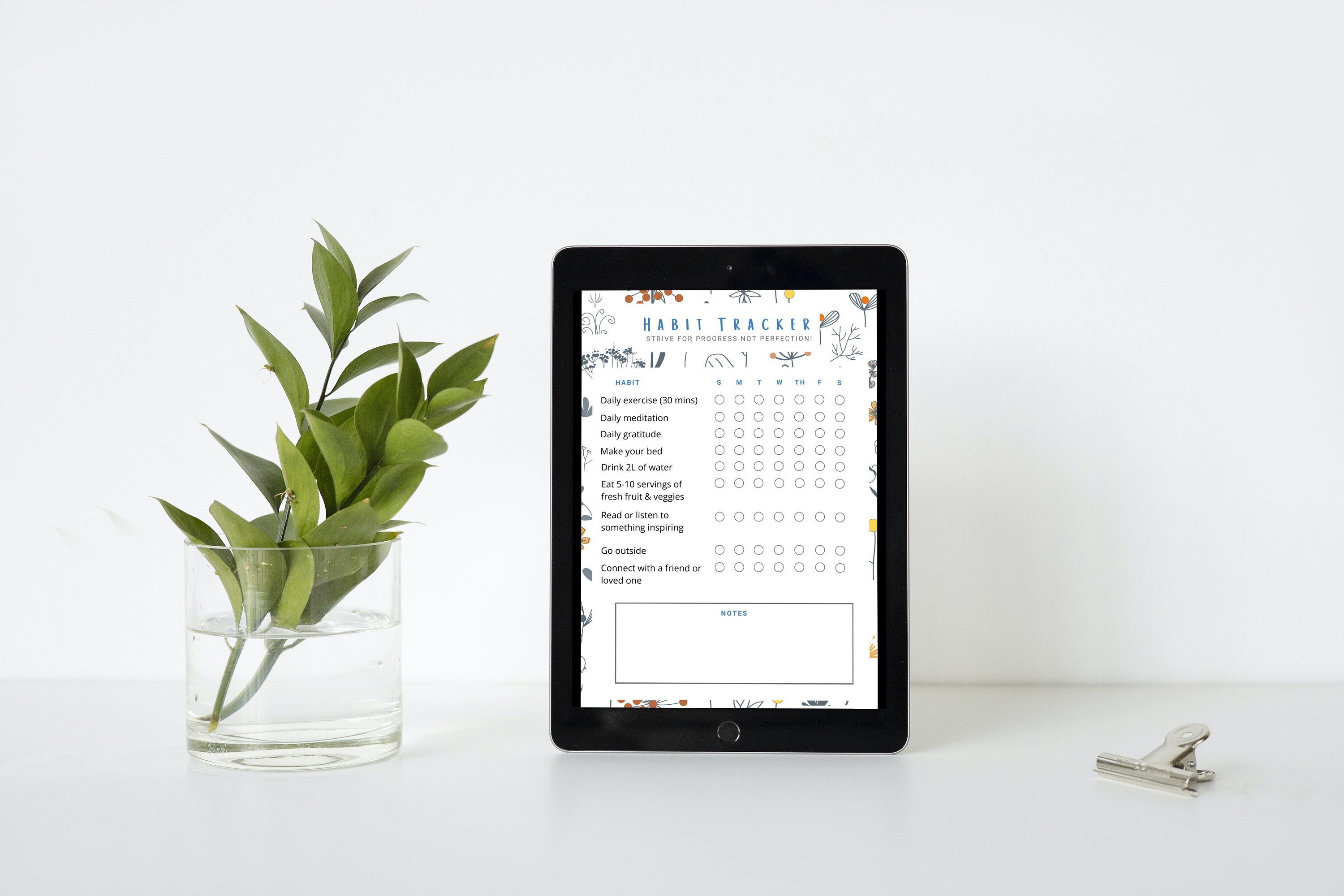 Weekly Healthy Habit Tracker Printable | Boho Habit Spreadsheet ...