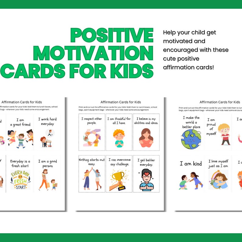 Affirmation Cards for Kids | Positive Flash Cards | Lunchbox Letters ...