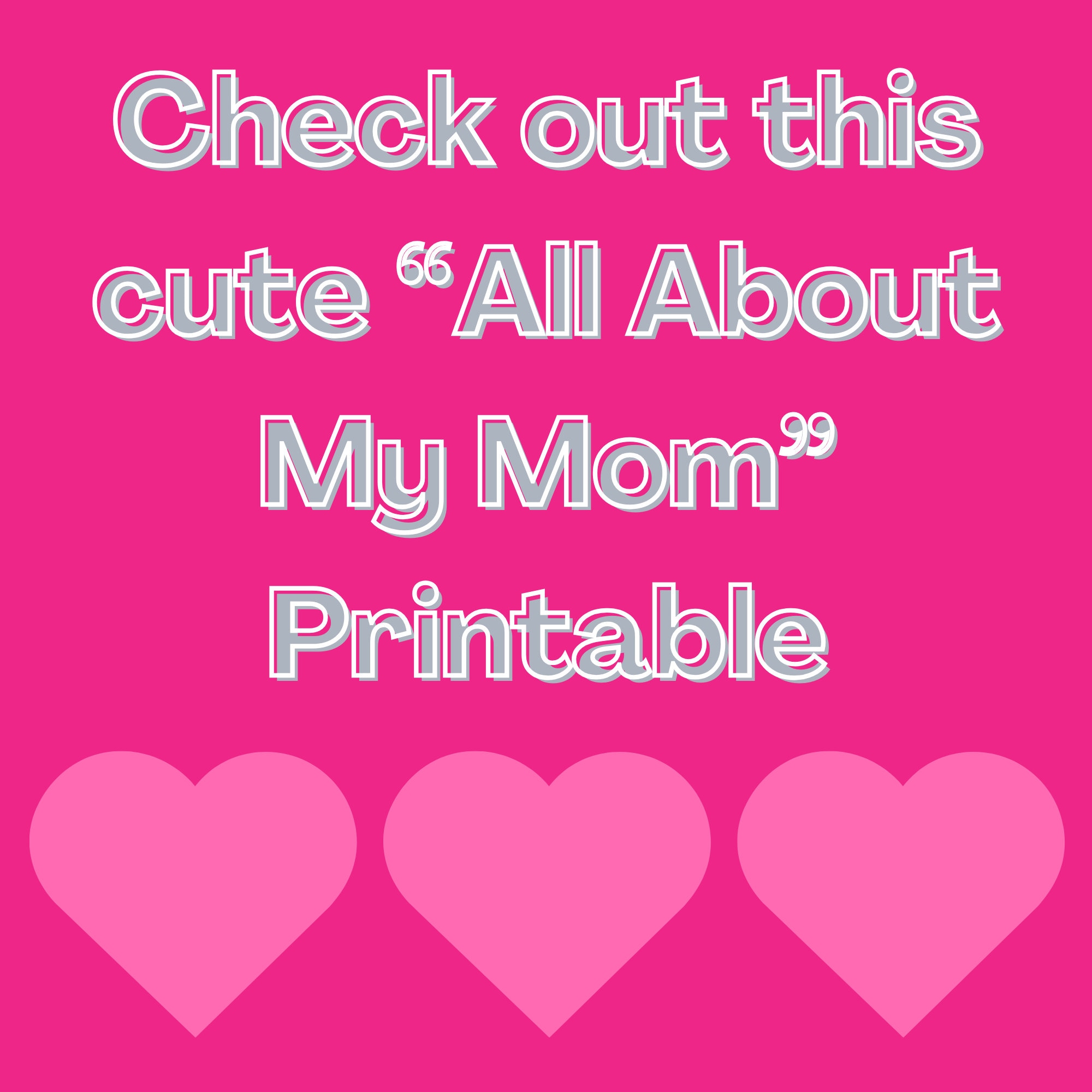 All About My Mom Printable I Love You Because Mother's Day Activity ...