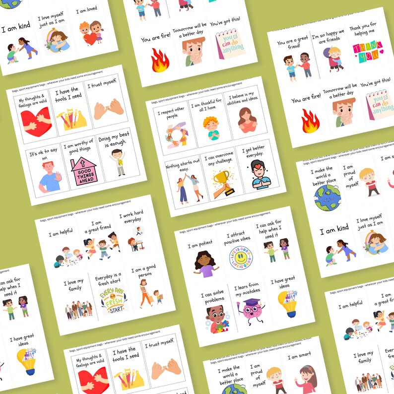 Affirmation Cards for Kids | Positive Flash Cards | Lunchbox Letters ...