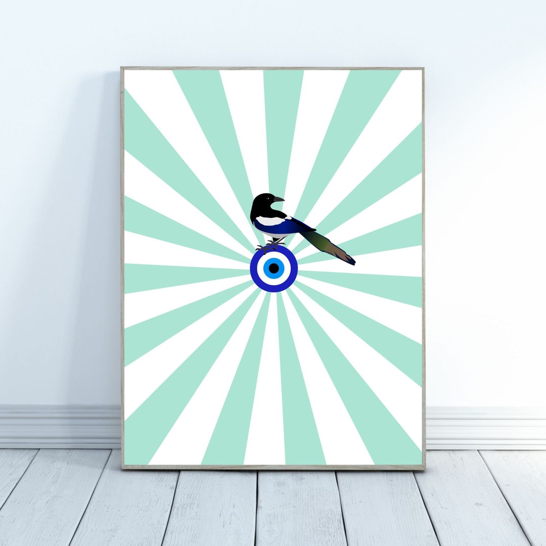 Evil Eye Bird, Poster, Digital Download Wall Decor Art Printable, Hope ...