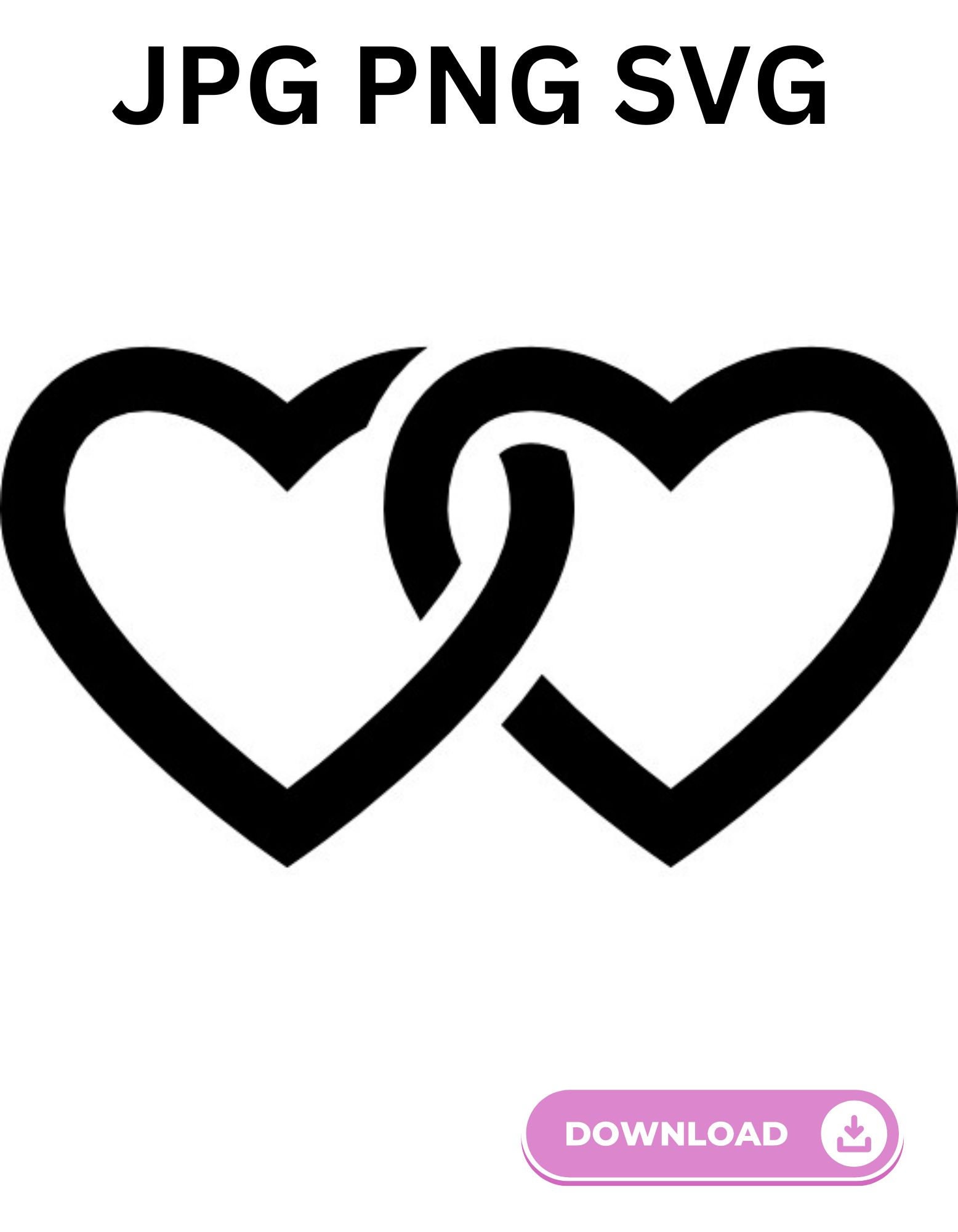 Two Hearts, Connected Hearts Svg Instand Download / Svg Png Jpg - Etsy