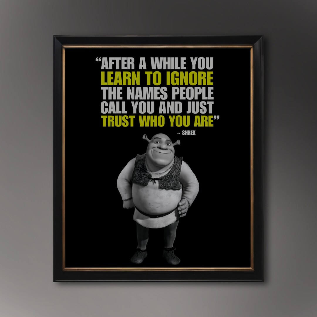 Shrek Wall Art Print Shrek Poster Shrek Gifts Shrek Wall Decor Shrek ...