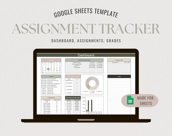 Assignment Tracker Spreadsheet, Google Sheets Template, Yellow Homework ...