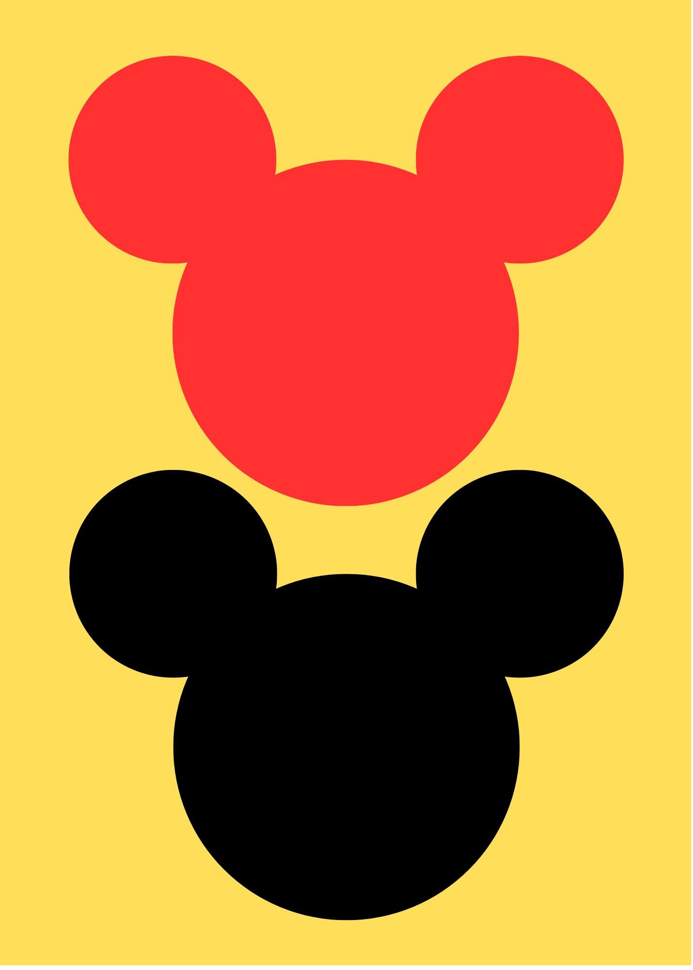 Digital Download Mickey Mouse Heads Red Black Yellow Print Art Wall Art ...