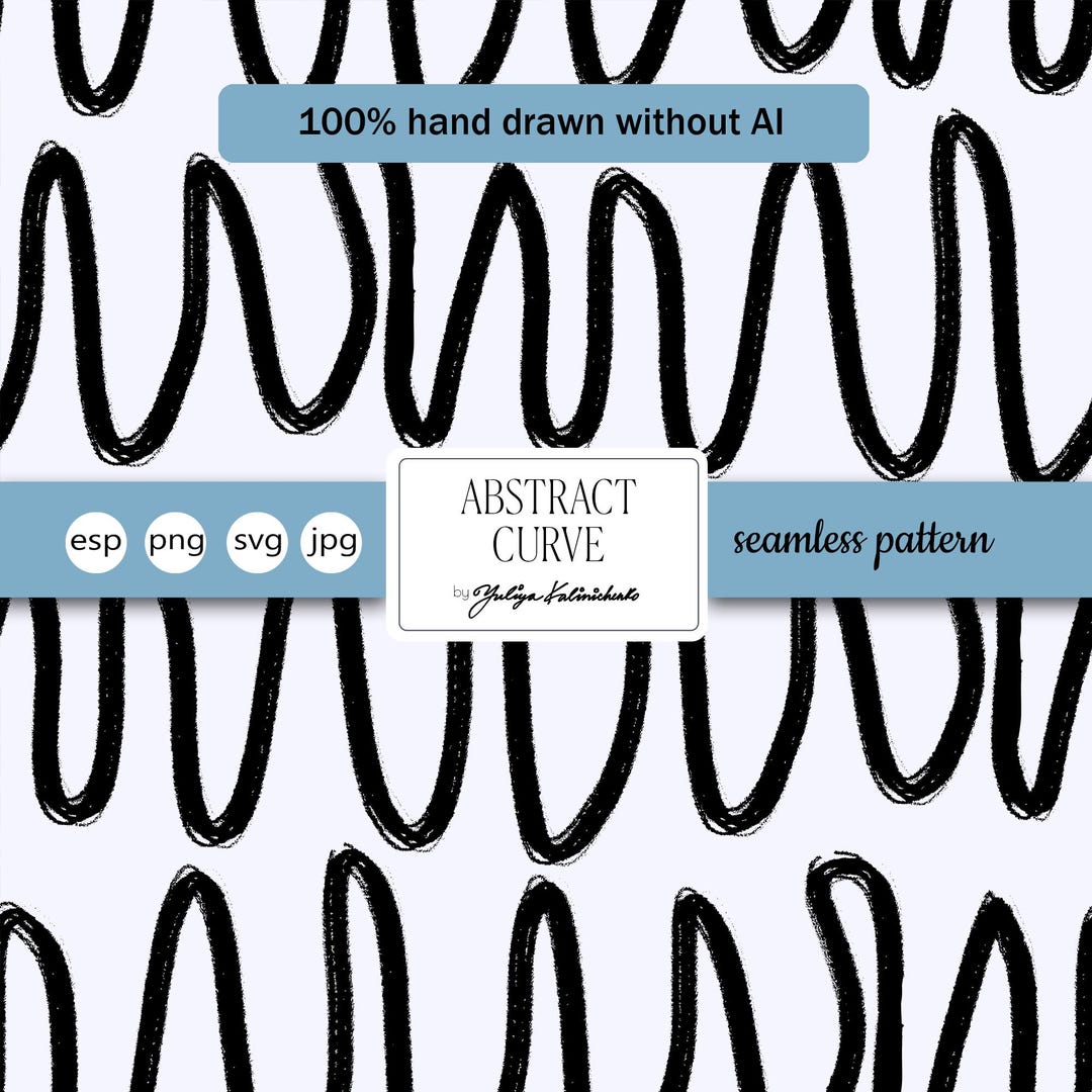 Absrtact Curves Lines Seamless Pattern. SVG Vector. Light Commercial ...