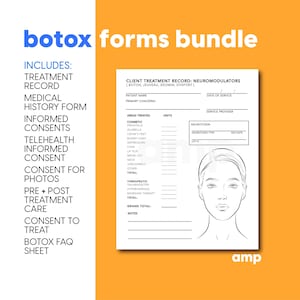 BOTOX FORMS BUNDLE, Informed Consent, Patient Medical History Form, Pre ...