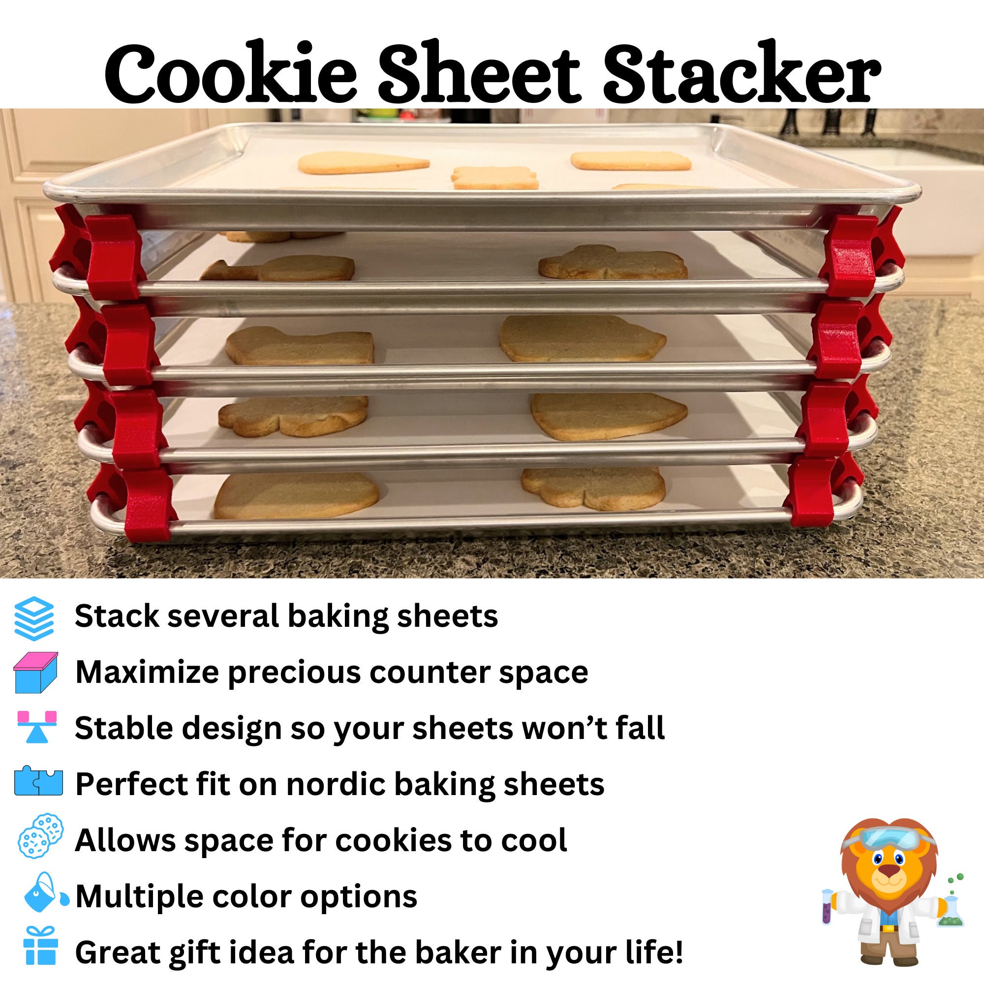 Baking Sheet Organizer 3d Printed Baking Tray Stackers Tray Separator ...