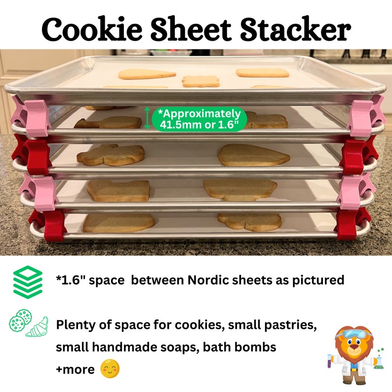 Baking Sheet Organizer Baking Tray Stackers Tray Separator Clip Baking ...