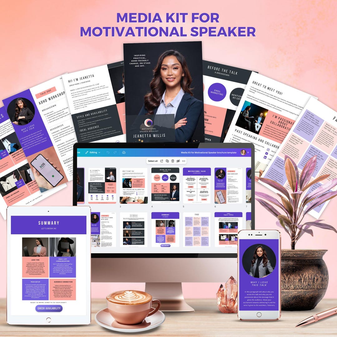 Speaker Media Kit Template, Keynote Speakers Press Kit, Motivational ...