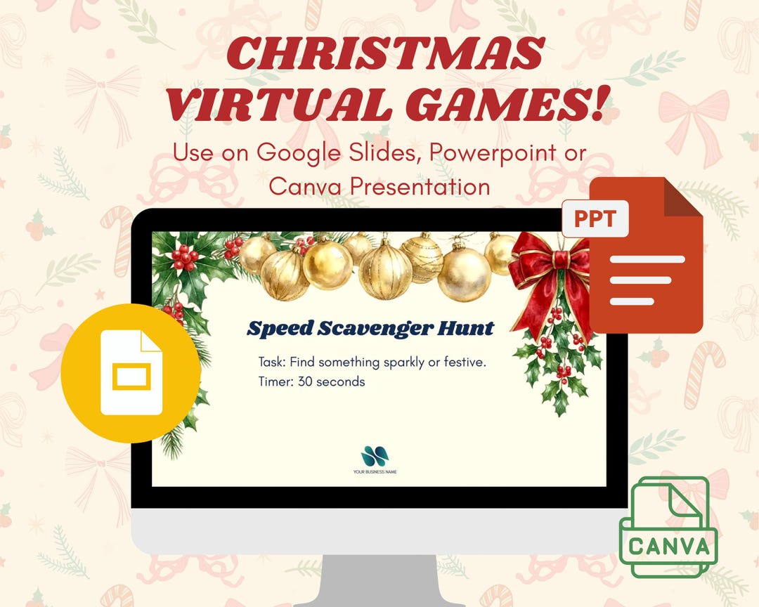 Christmas Virtual Games at Work, Remote Team Building Activity, Holiday ...