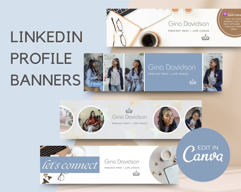 Linkedin Banner Canva Linkedin Profile Banners Canva - Etsy