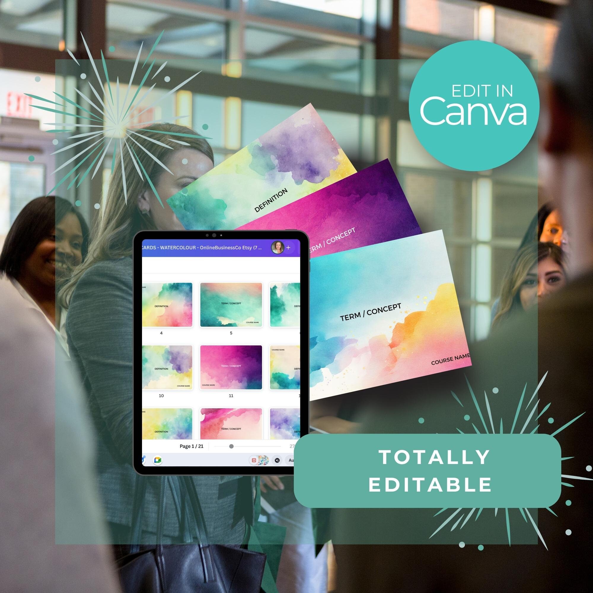 Watercolor Flashcards, Flashcard Edit in Canva, Guest Speaker Talk ...