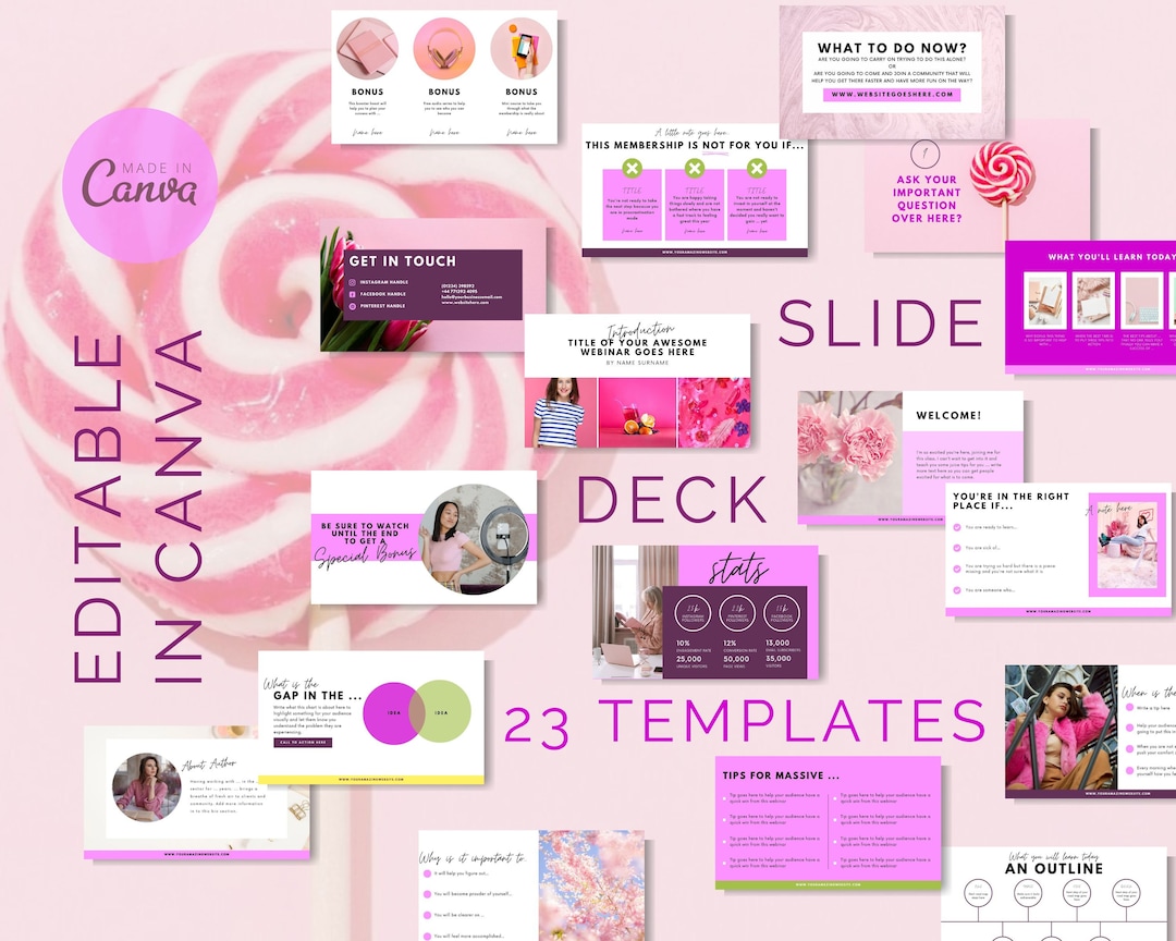Best Canva Templates for Presentation Slide Deck Course - Etsy