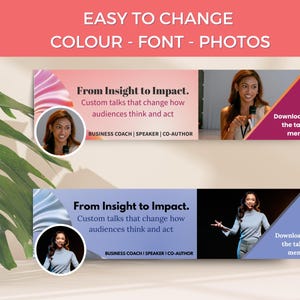 5 Bold Linkedin Banner Templates for Speakers, Editable Canva Cover ...
