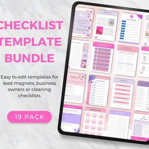 Checklist Template Pack, Canva Template, Lead Magnet Checklist ...