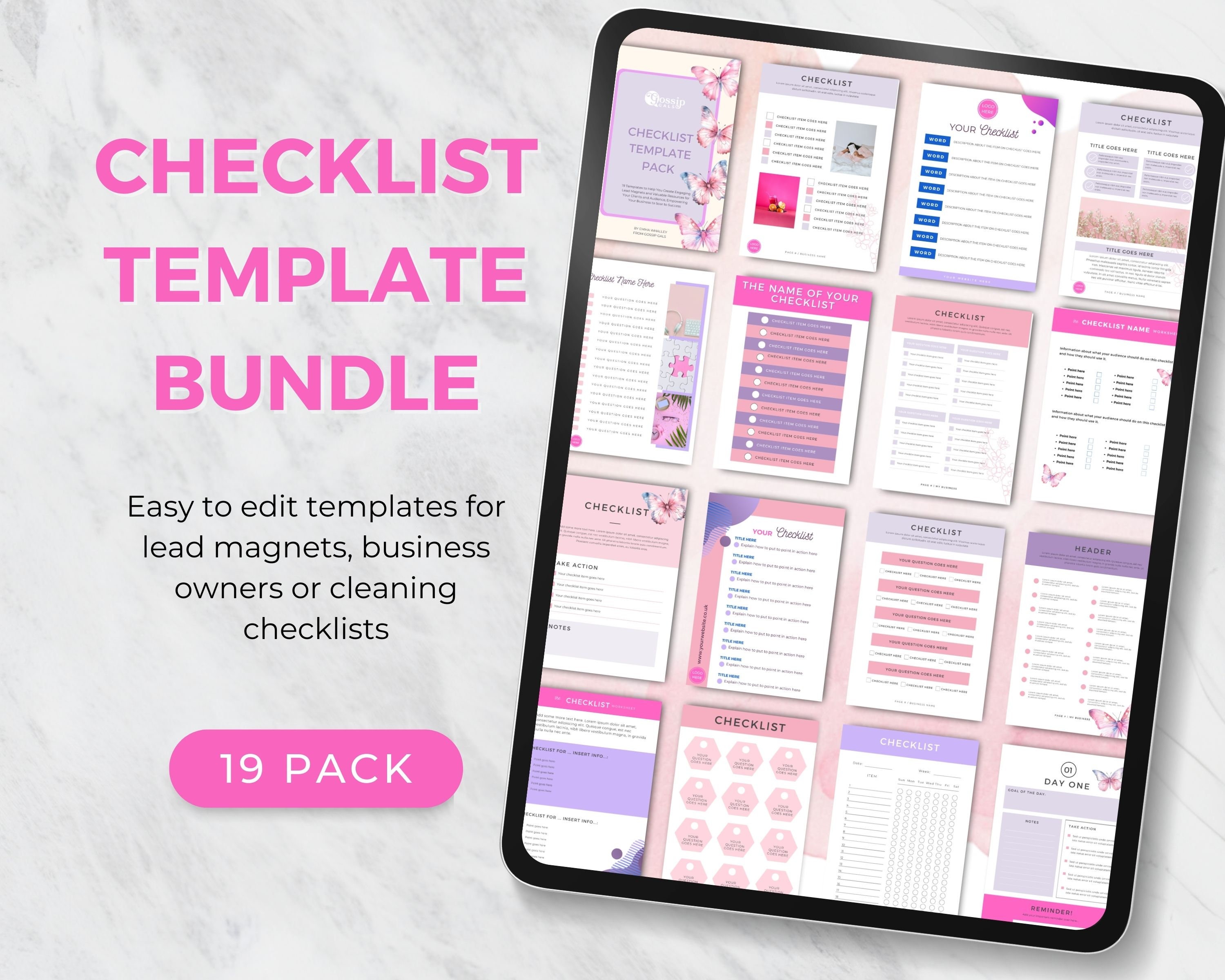 Checklist Template Pack Canva Template Lead Magnet - Etsy