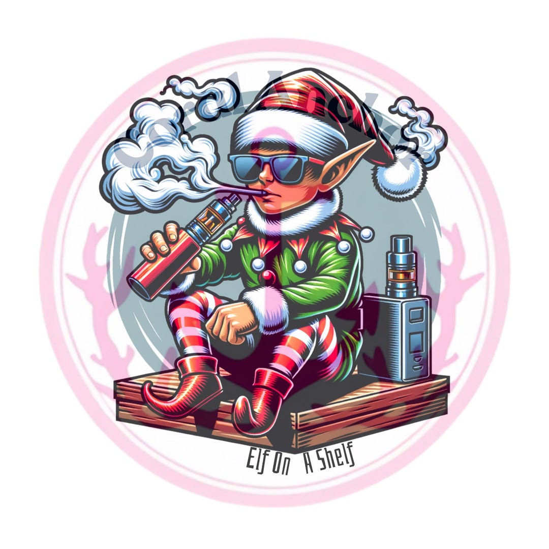 Christmas Elf Smoking PNG, Merry Christmas, Elf on a Shelf, Christmas ...