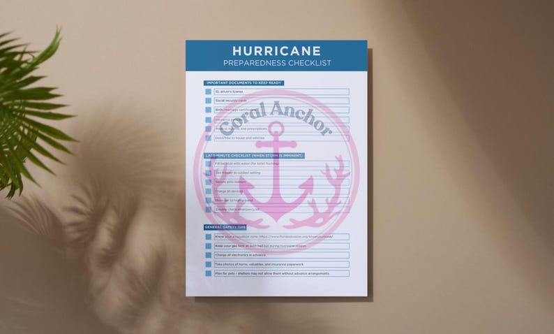 Hurricane Preparedness Checklist – Printable PDF Emergency Planner ...
