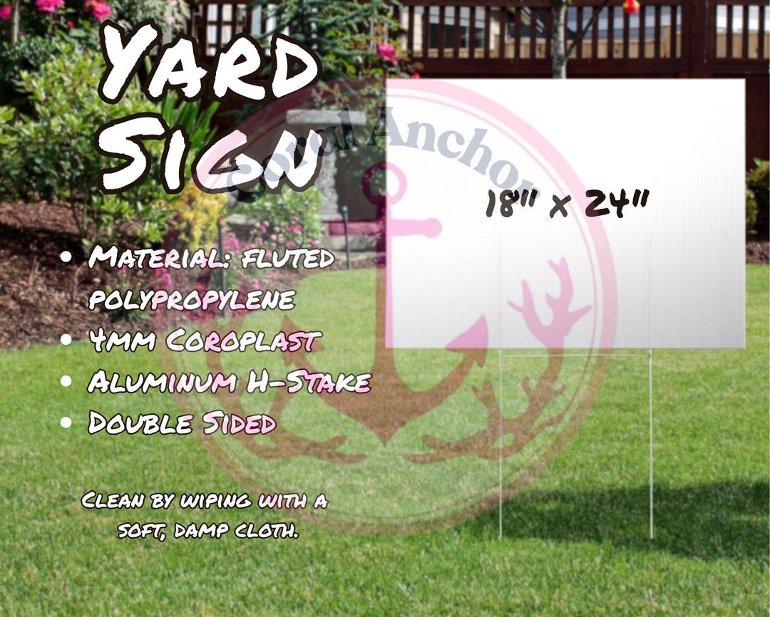 Yard Signs Size Chart - Etsy
