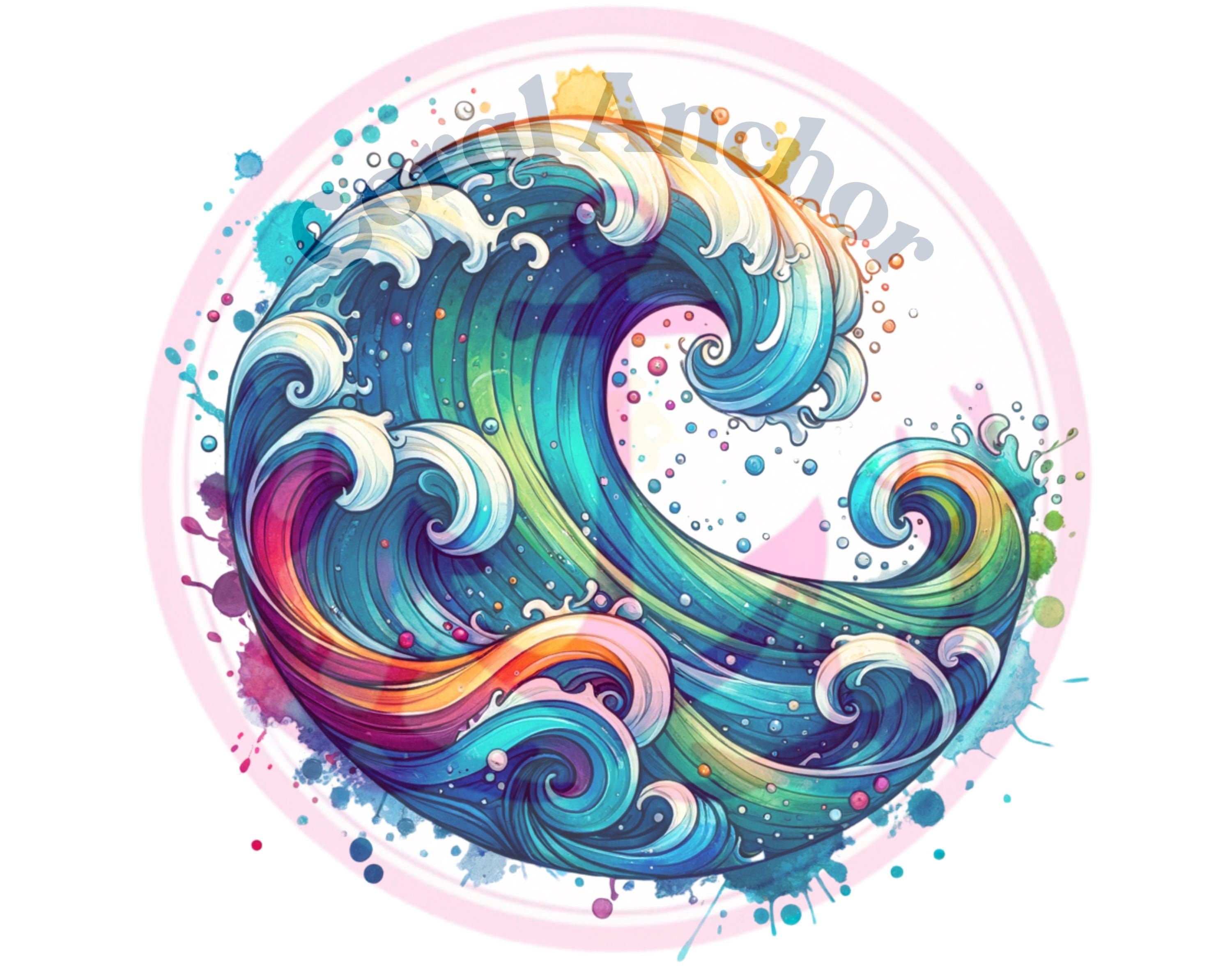 Nautical PNG - Ocean Waves Download - Coastal Design - Watercolor ...