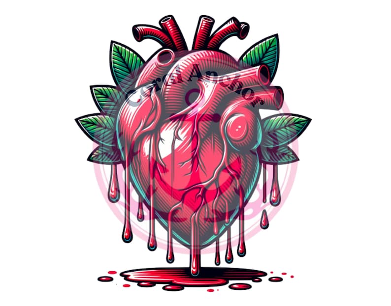 Anatomical Heart PNG - Bleeding Heart - Nurse PNG - Heart Download - Traditional Tattoo Style - Etsy