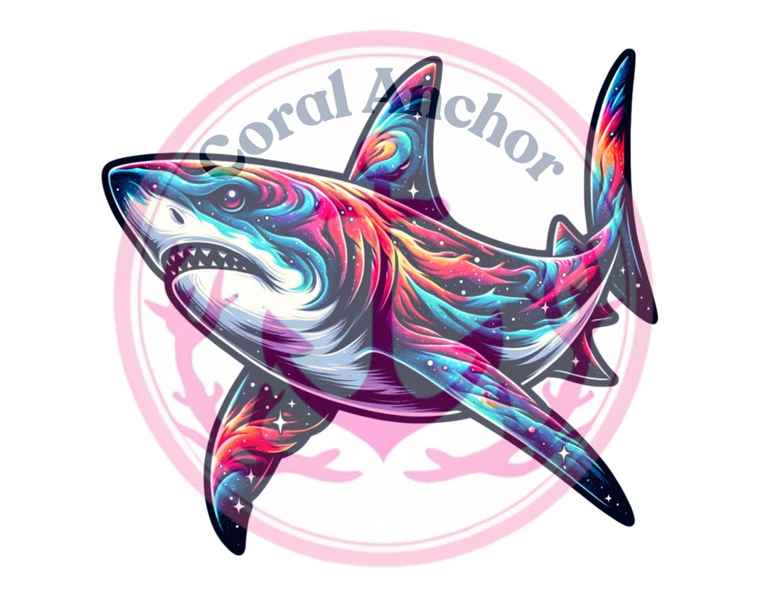 Megalodon PNG - Galaxy Shark Download - Shark Design - Etsy