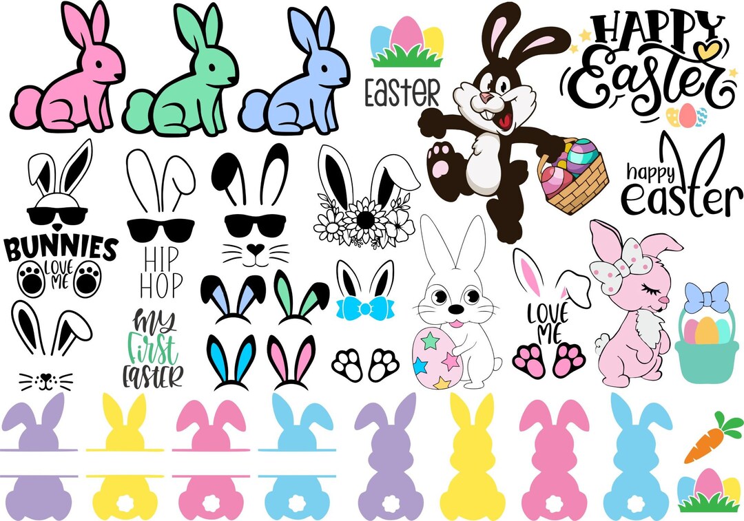 Rabbit SVG Bundle, Bunny Shape SVG , Rabbit Clipart, Rabbit SVG Cut ...